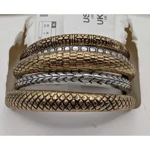 Zara | Jewelry | Zara Snake Wrap Bracelet Set Mixed Metal Serpent Cuff ...